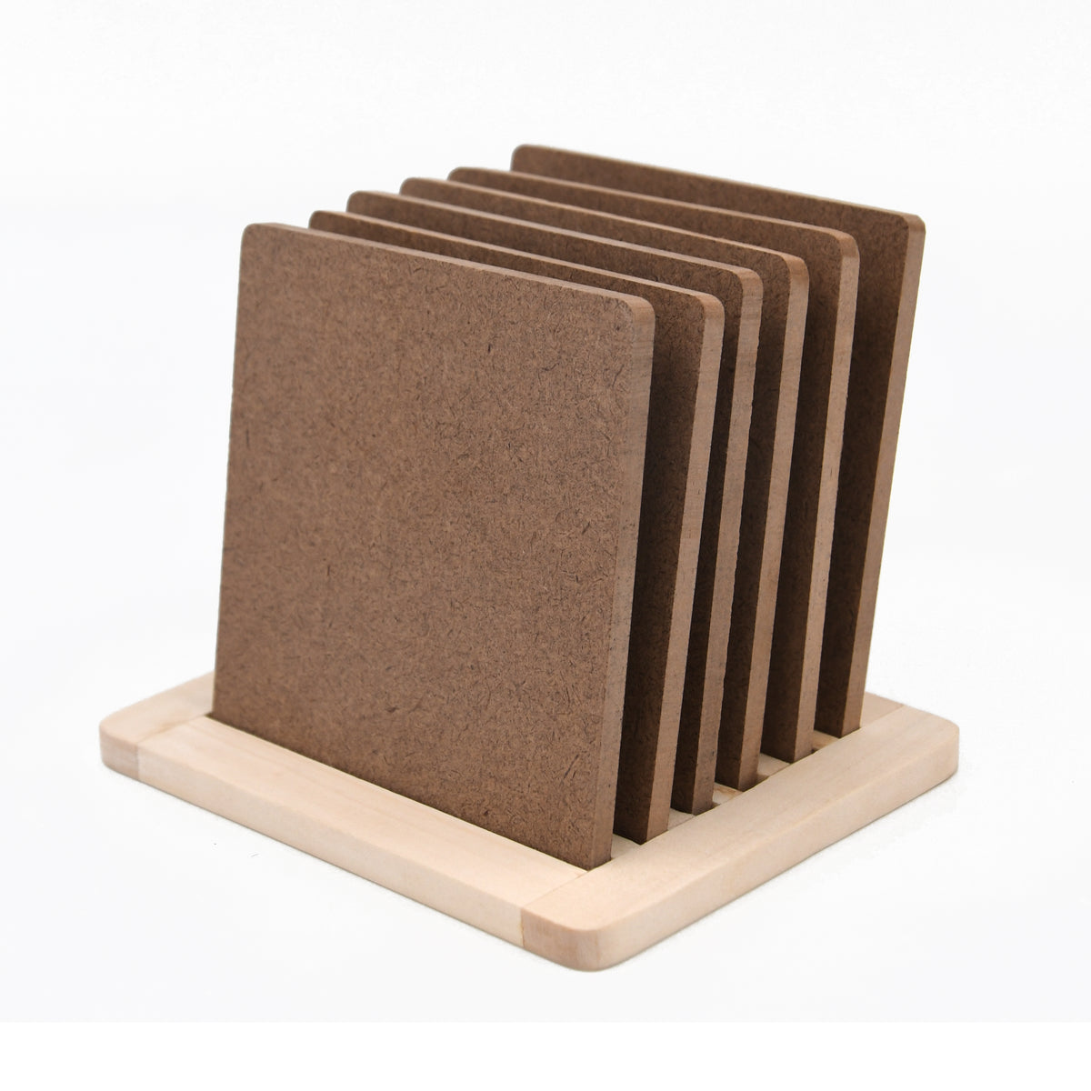IVEI DIY MDF Square Coasters with Wooden Stand - 6 Coasters – I Value ...