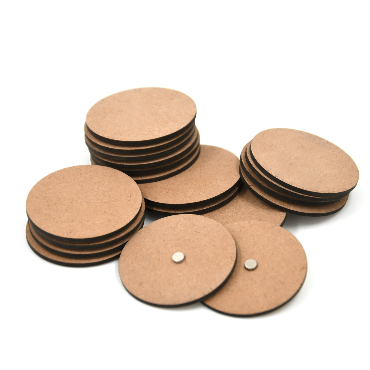 IVEI DIY MDF Round Magnets - Set of 20 (2in X 2in) | Premium Wooden ...
